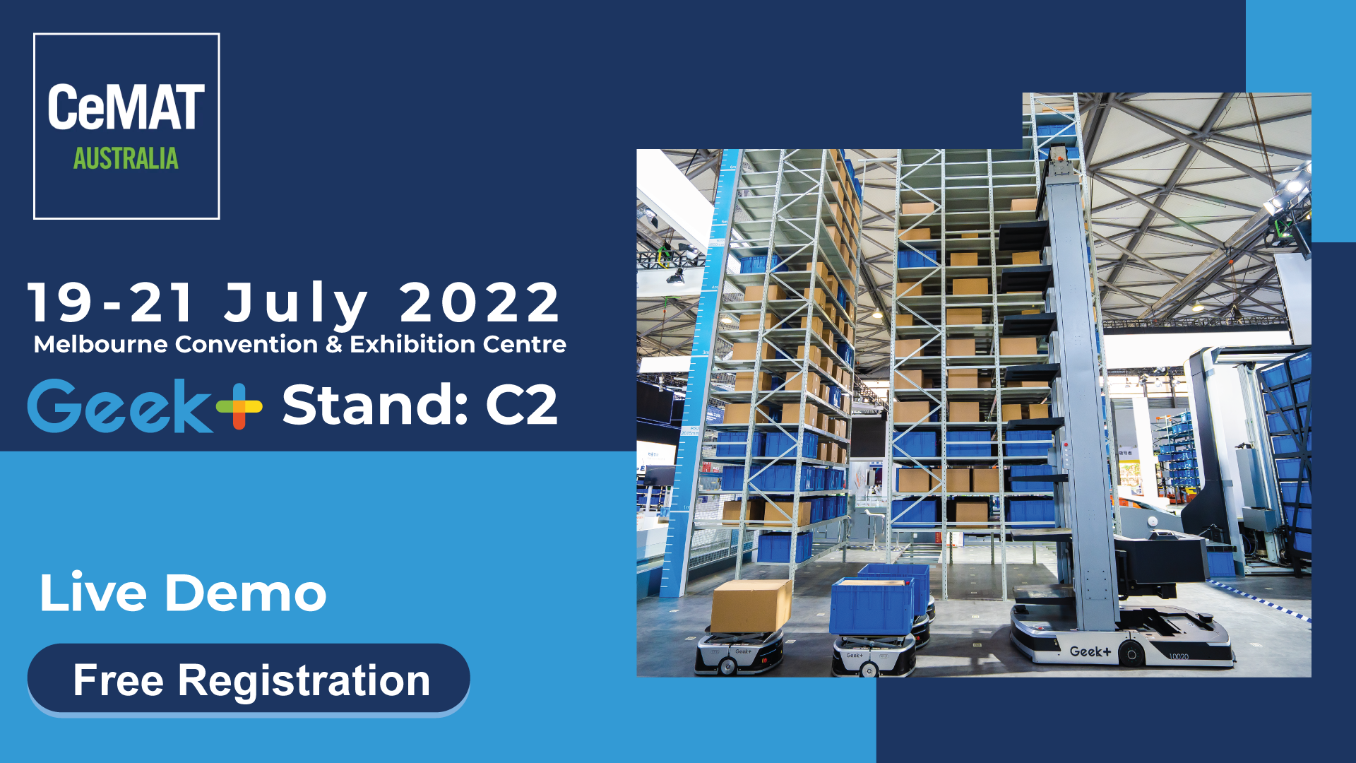 Meet Geek+ at CeMAT AUSTRALIA 2022